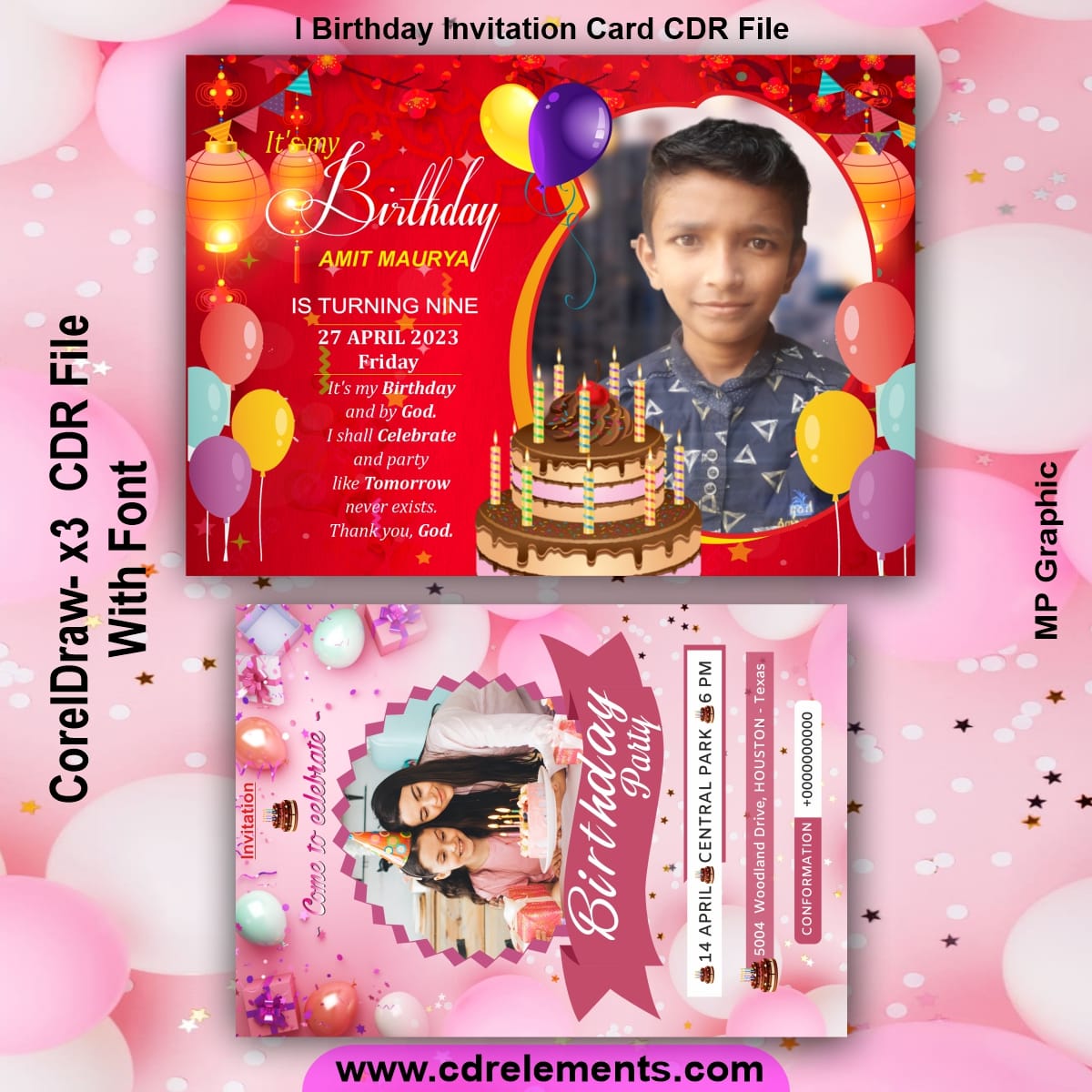 Birthday Invitation Card CDR File Cdrelements Birthday Invitation Card CDR File Cdrelements