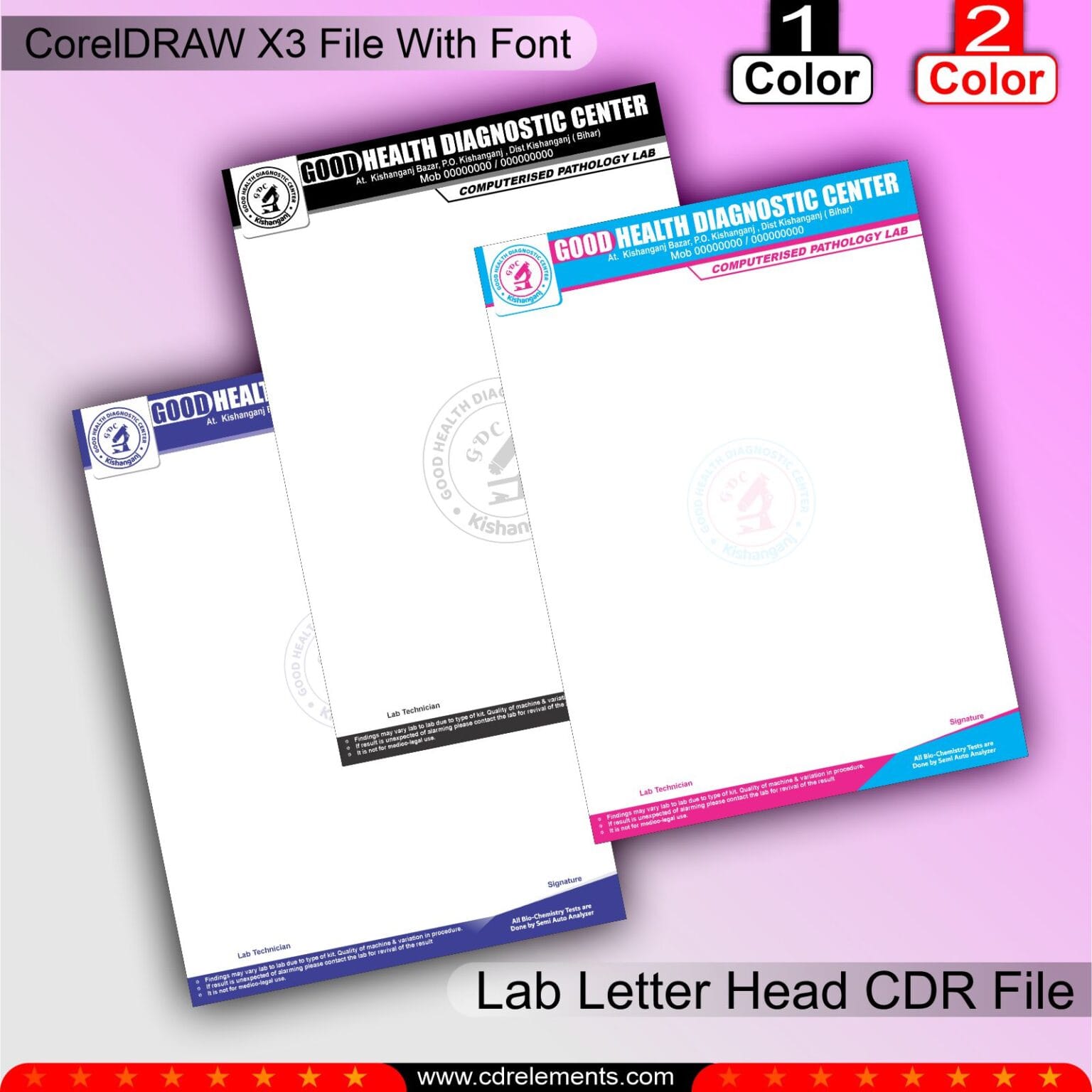 Lab Letter Head CDR File - Cdrelements.com