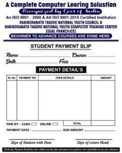School, Computer Centre Student Payment Slip Design PSD 8x10 Inch_0028 ...