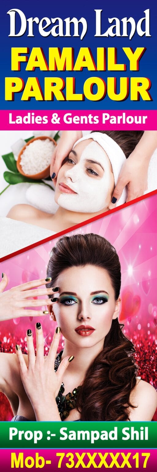 Ladies Gents Beauty Parlour Make Up Make Over Banner Design PSD 2x6 Ft ...