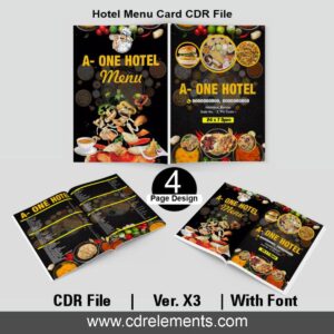 Hotel Menu Card CDR File || New Design CDR File || Menu Card ...